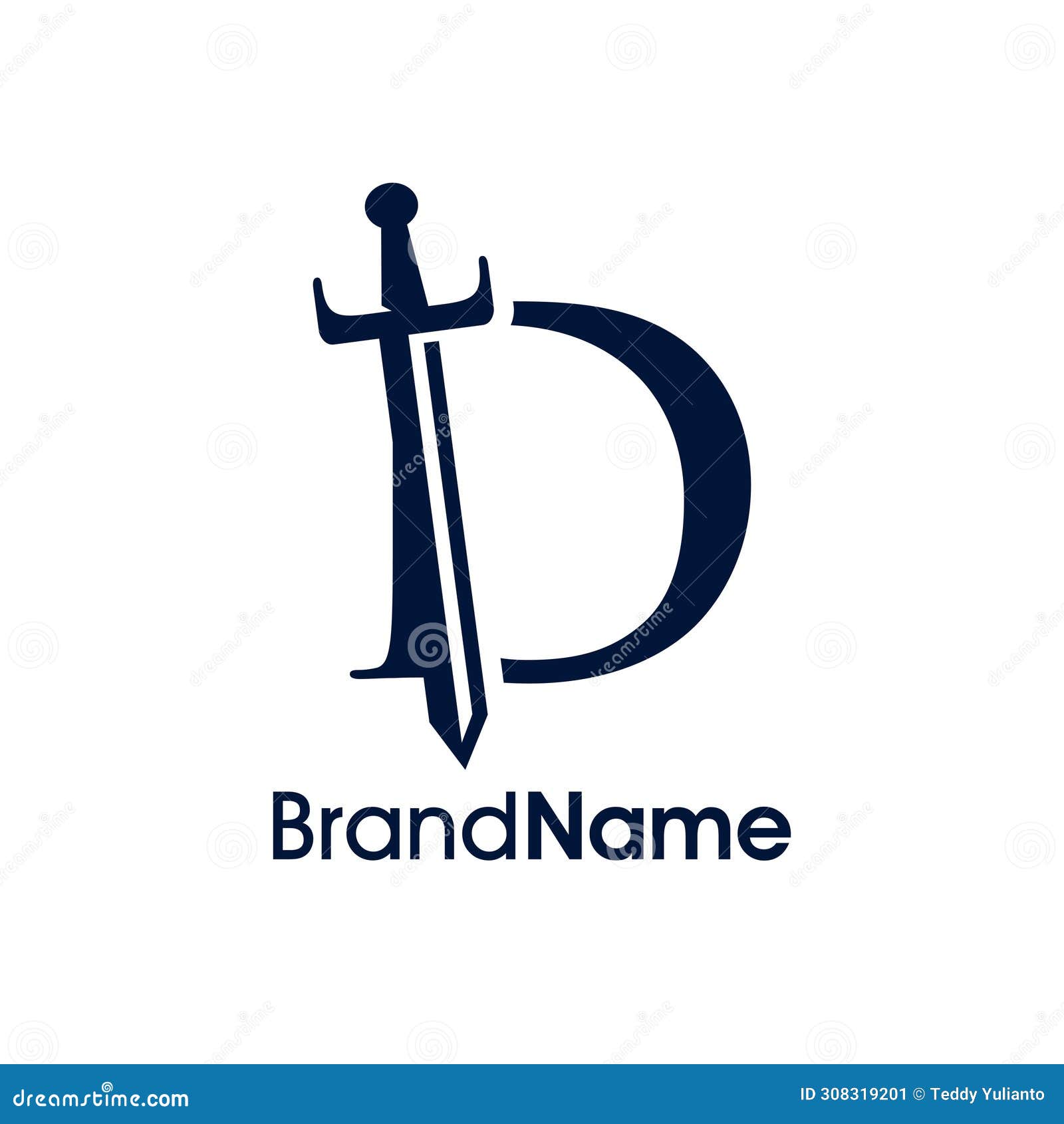 Simple and Elegant Initial D Sword Logo Stock Vector - Illustration of ...