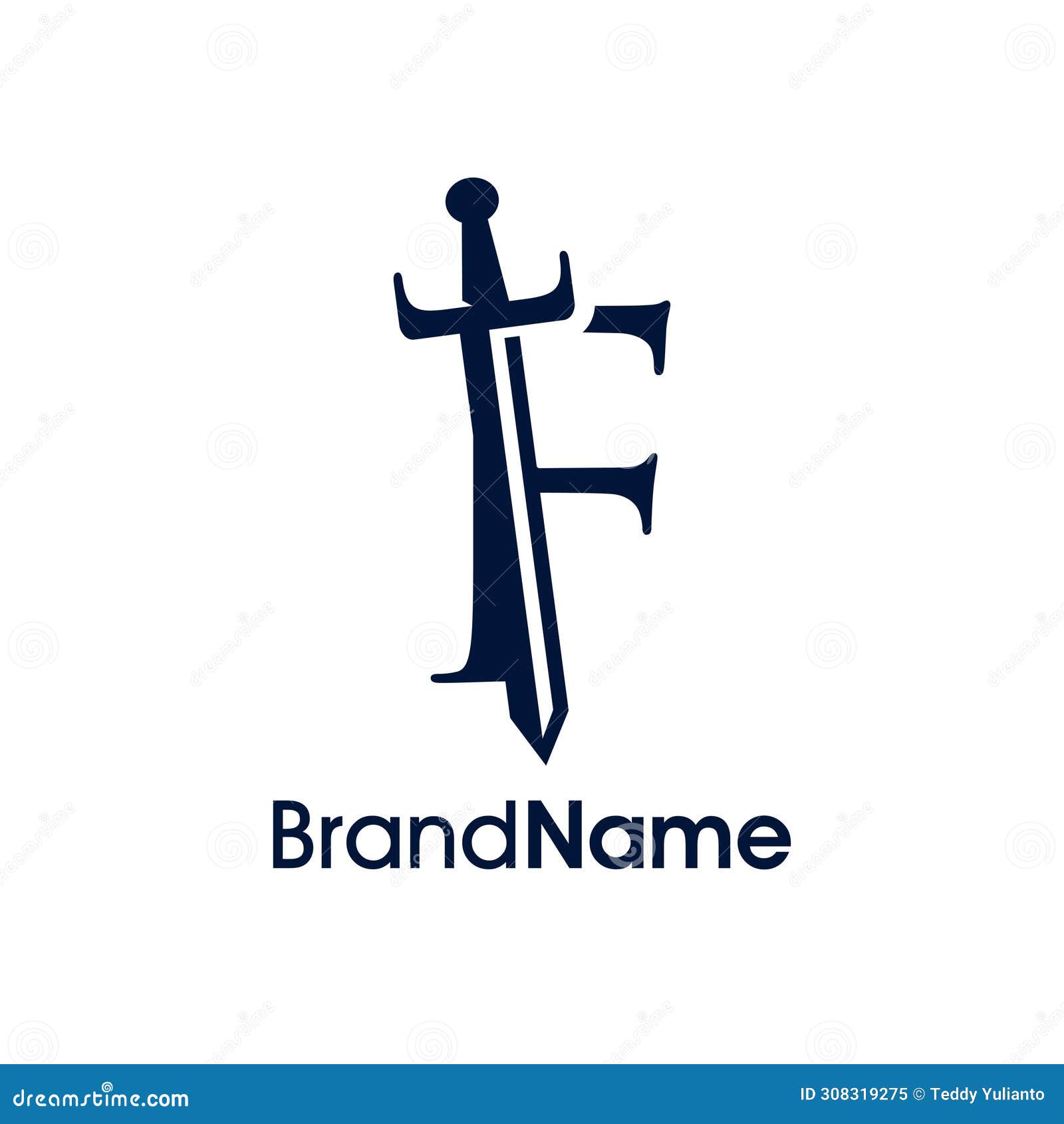 Simple and Elegant Initial F Sword Logo Stock Vector - Illustration of ...