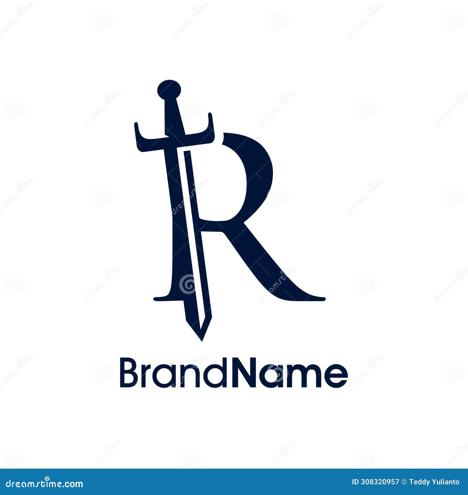 Simple and Elegant Initial R Sword Logo Stock Vector - Illustration of ...