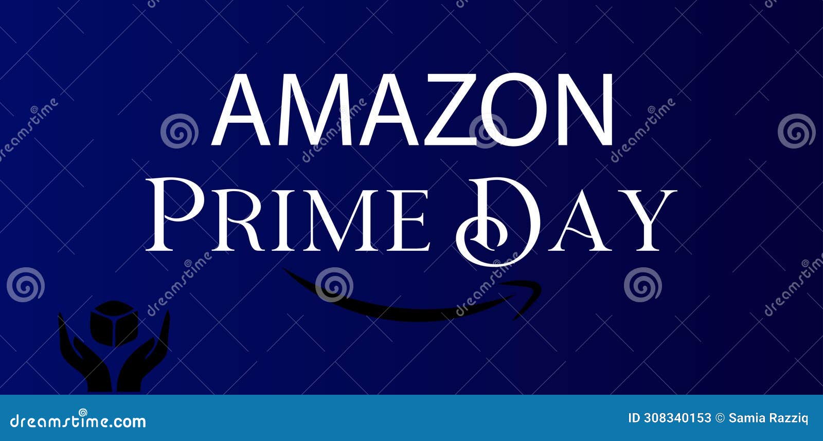 Amazon Prime Day Text Illustration Design and Blue Gradient Background ...
