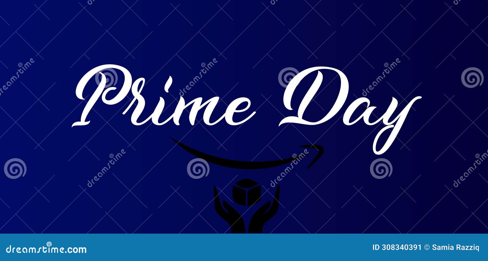 Amazon Prime DayText Illustration and Blue Gradient Background ...