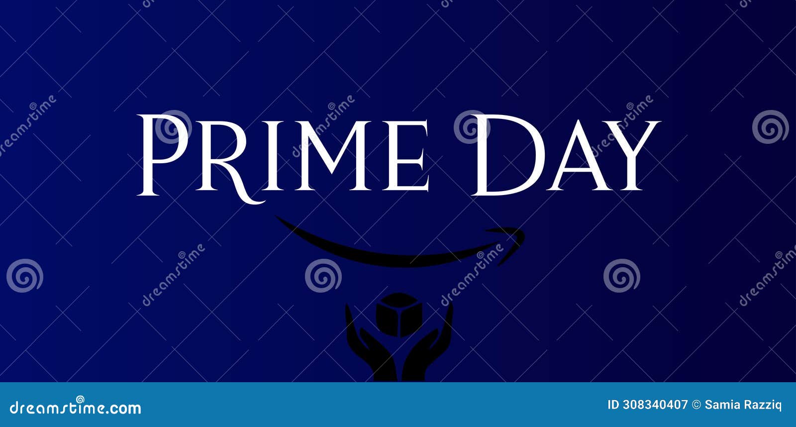 Amazon Prime DayText Illustration and Blue Gradient Background ...