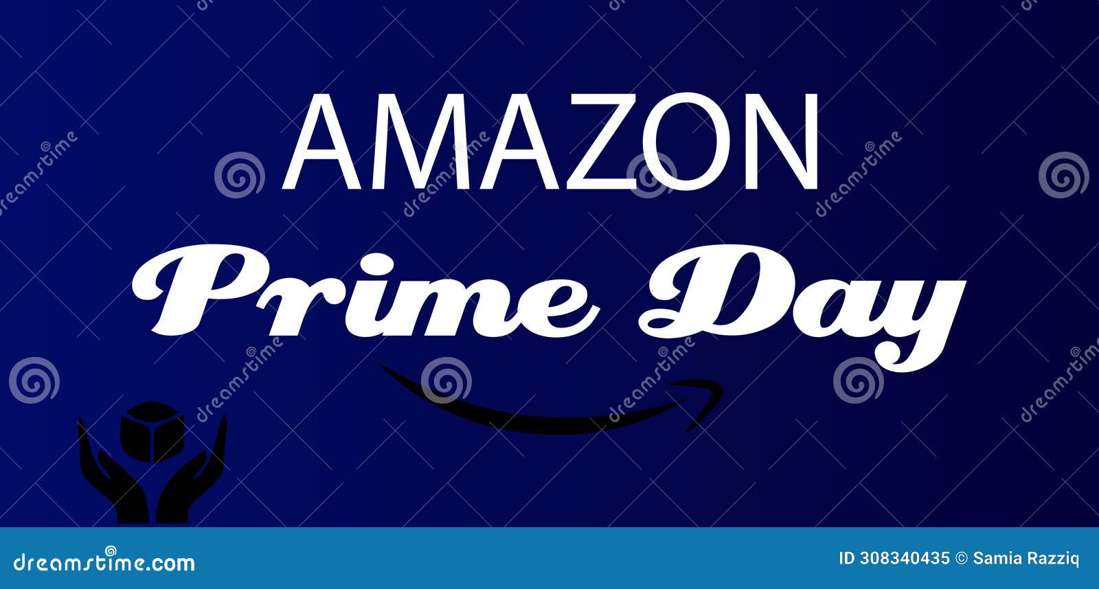 Amazon Prime DayText Illustration and Blue Gradient Background ...