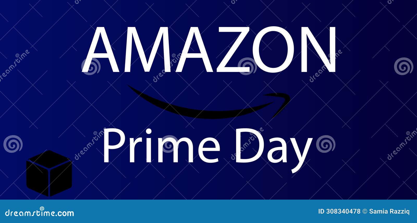 Amazon Prime Day Text Illustration and Blue Gradient Design Editorial ...