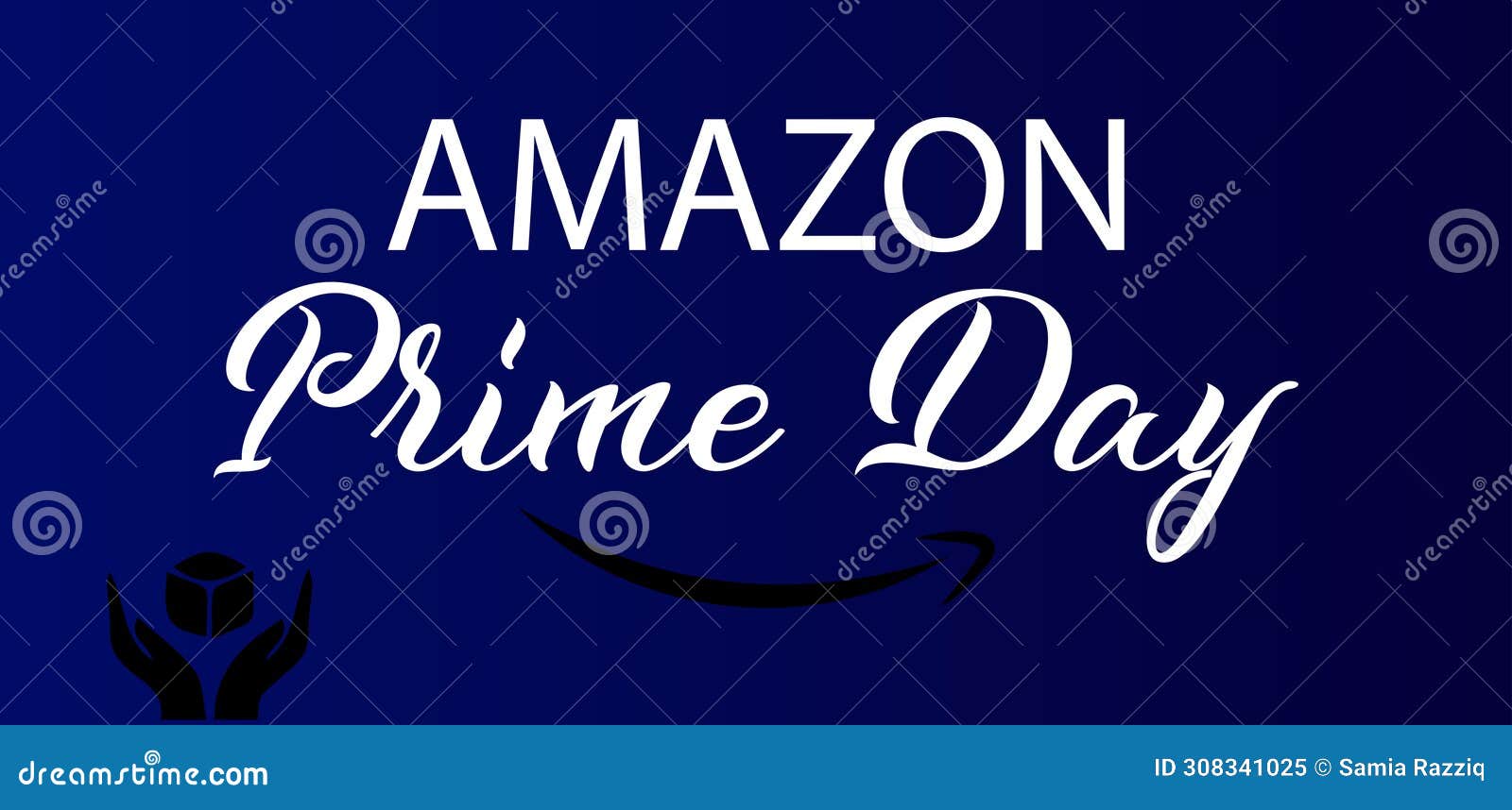 Amazon Prime Day Text Illustration and Blue Gradient Background ...