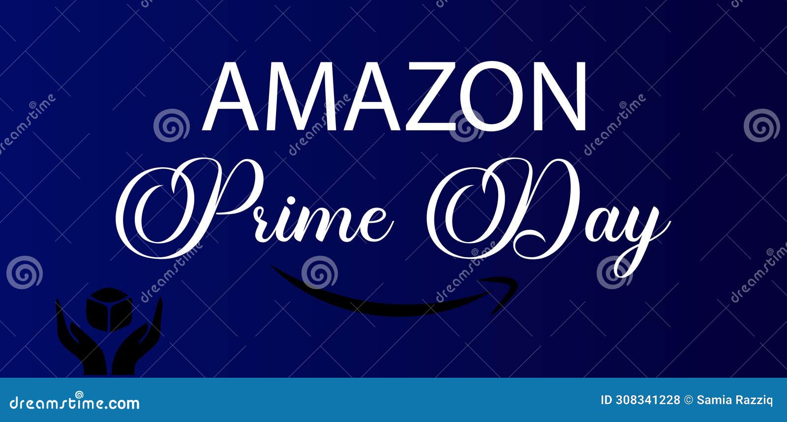 Amazon Prime Day Text Illustration and Blue Gradient Background ...