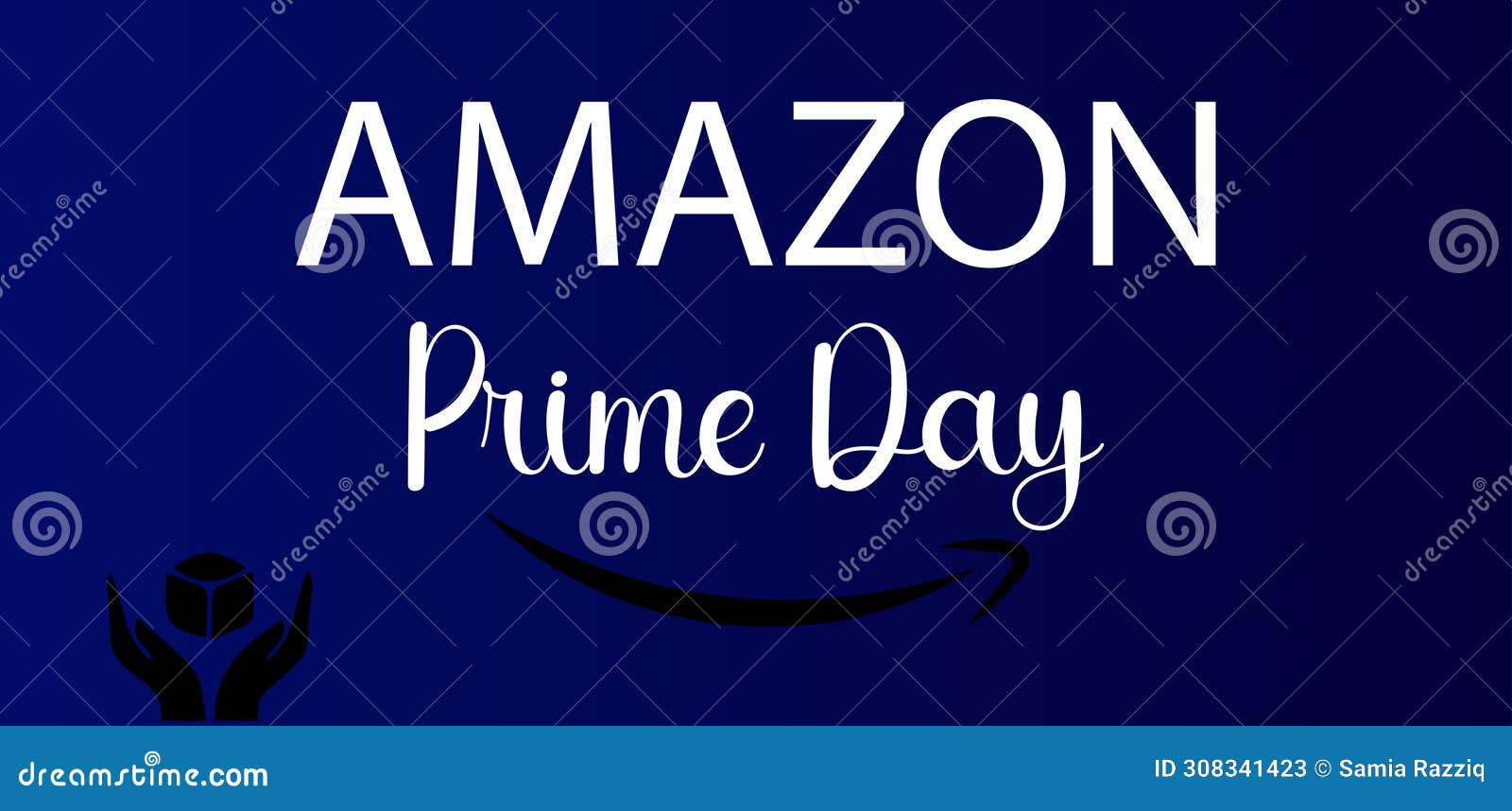 Amazon Prime Day Stylish Text Illustration Design and Blue Background ...
