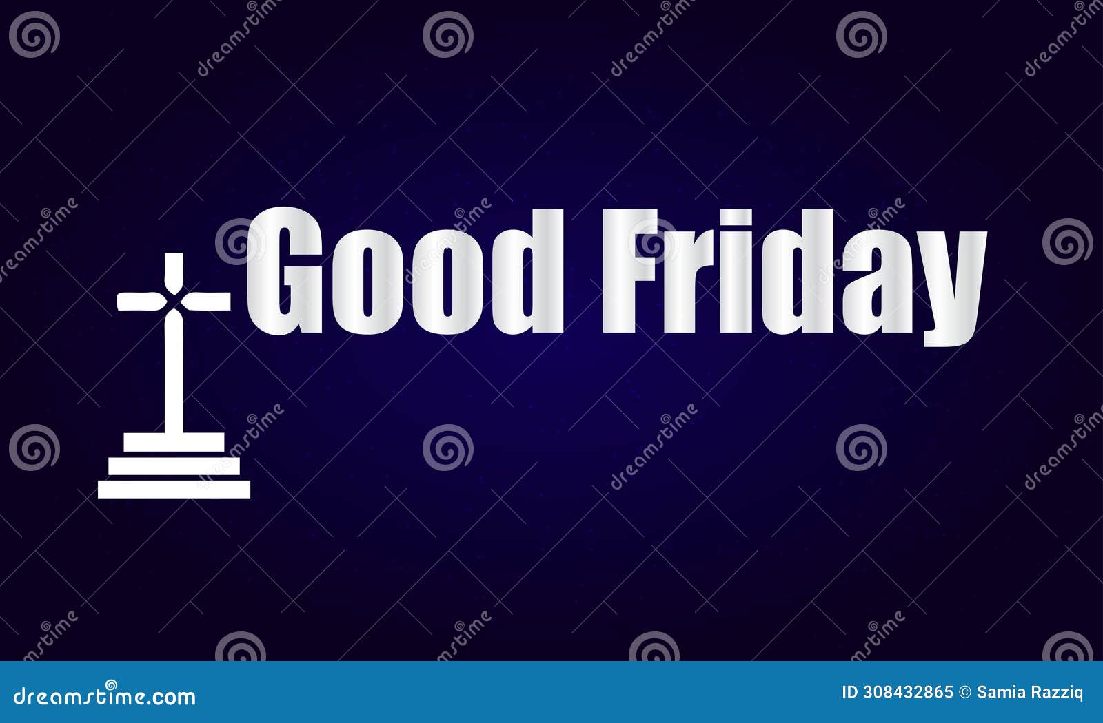 Good Friday Text Illustration Design and Blue Background Stock Vector ...