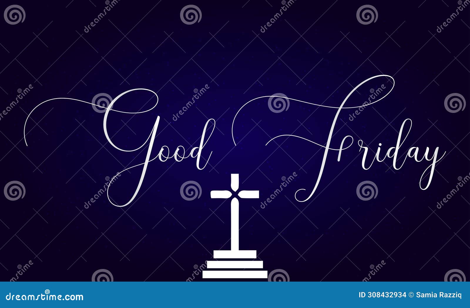 Good Friday Text Illustration Design and Blue Background Stock ...