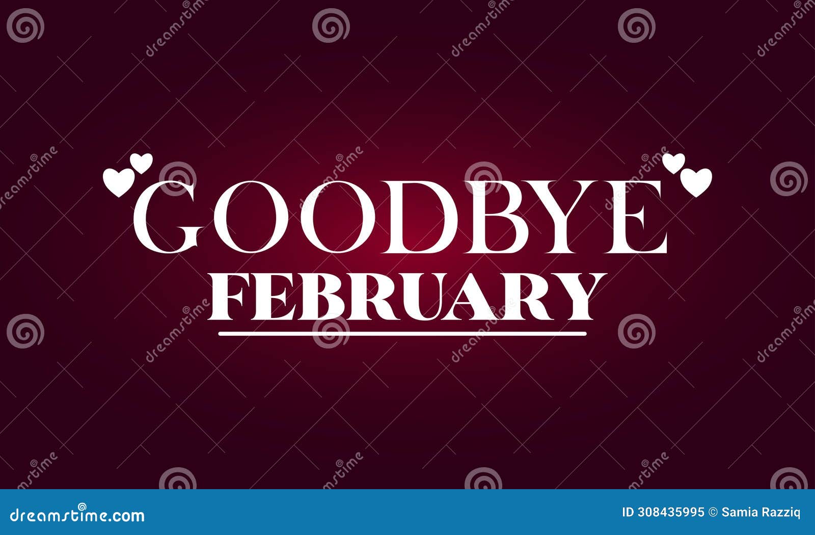 Good Bye February Stylish Text Design and Background Stock Illustration ...
