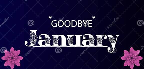 Good Bye January Beautiful Text Illustration Design Stock Vector ...