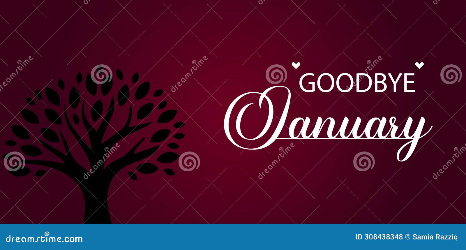 Good Bye January Beautiful Text Illustration Design Stock Illustration ...