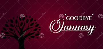 Good Bye January Beautiful Text Illustration Design Stock Illustration ...
