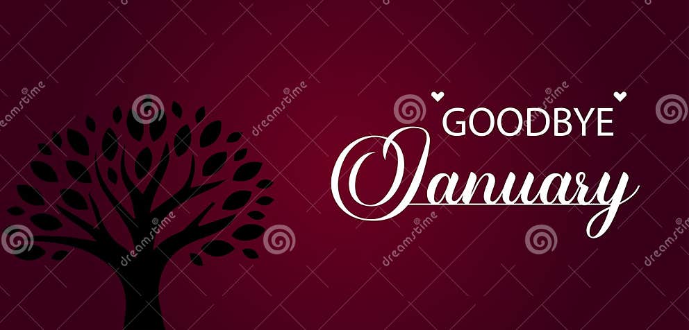 Good Bye January Beautiful Text Illustration Design Stock Illustration ...