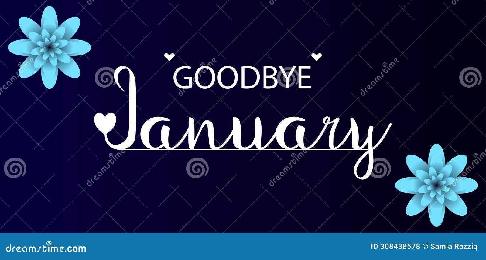 Good Bye January Beautiful Text Illustration Design Stock Illustration ...