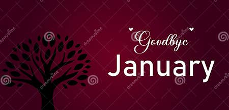 Good Bye January Beautiful Text Illustration Design Stock Illustration ...