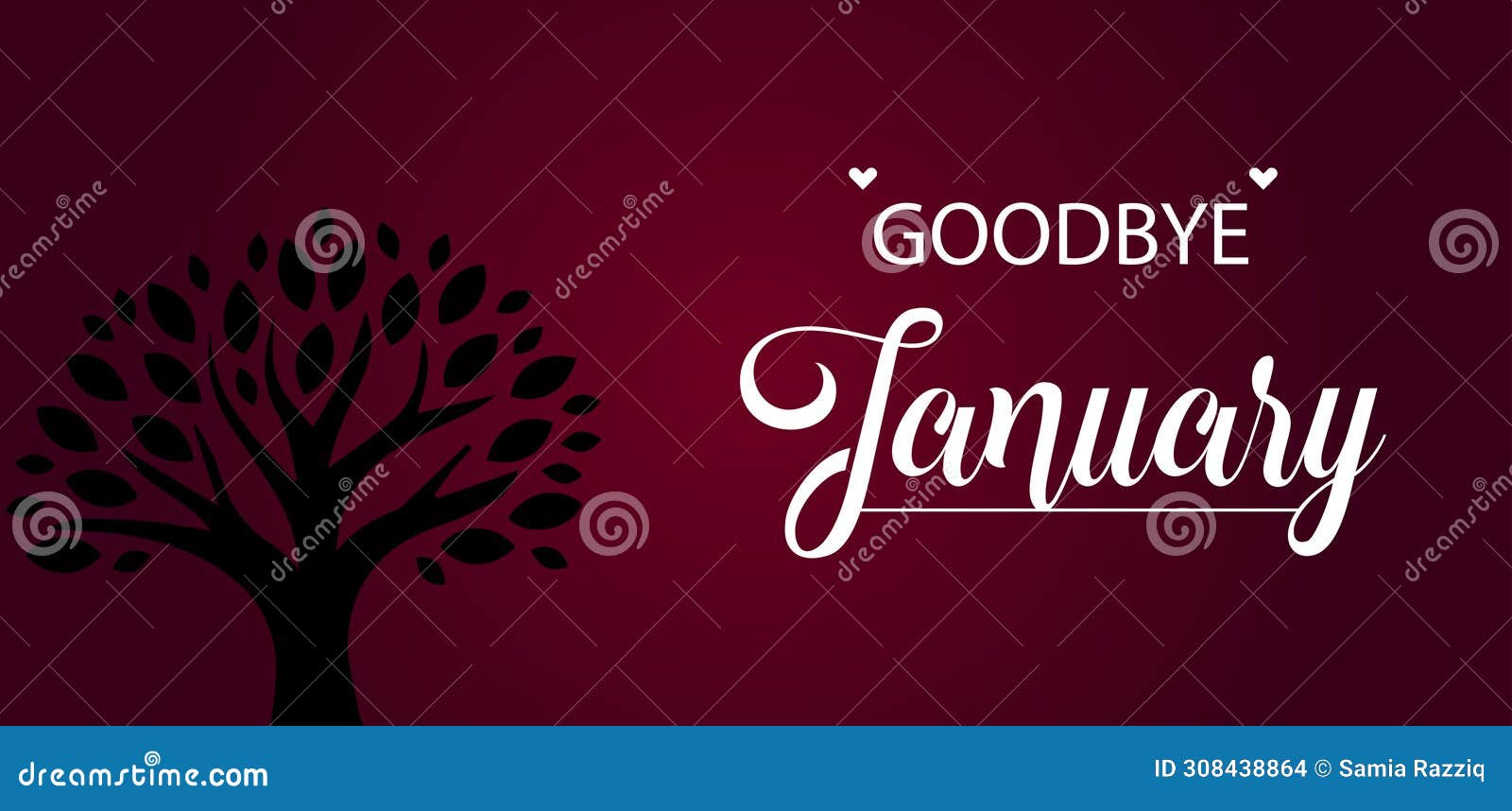 Good Bye January Beautiful Text Illustration Design Stock Illustration ...