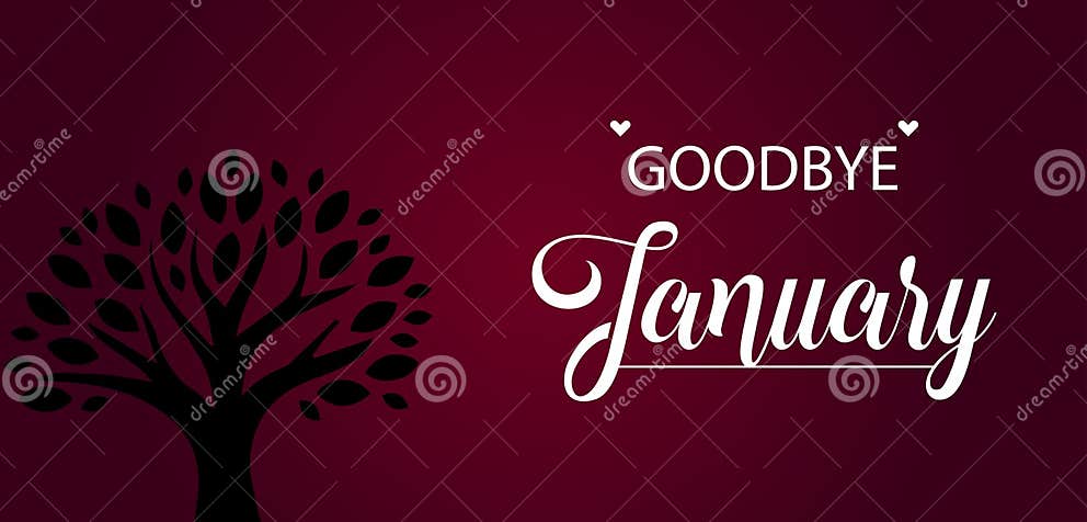 Good Bye January Beautiful Text Illustration Design Stock Illustration ...