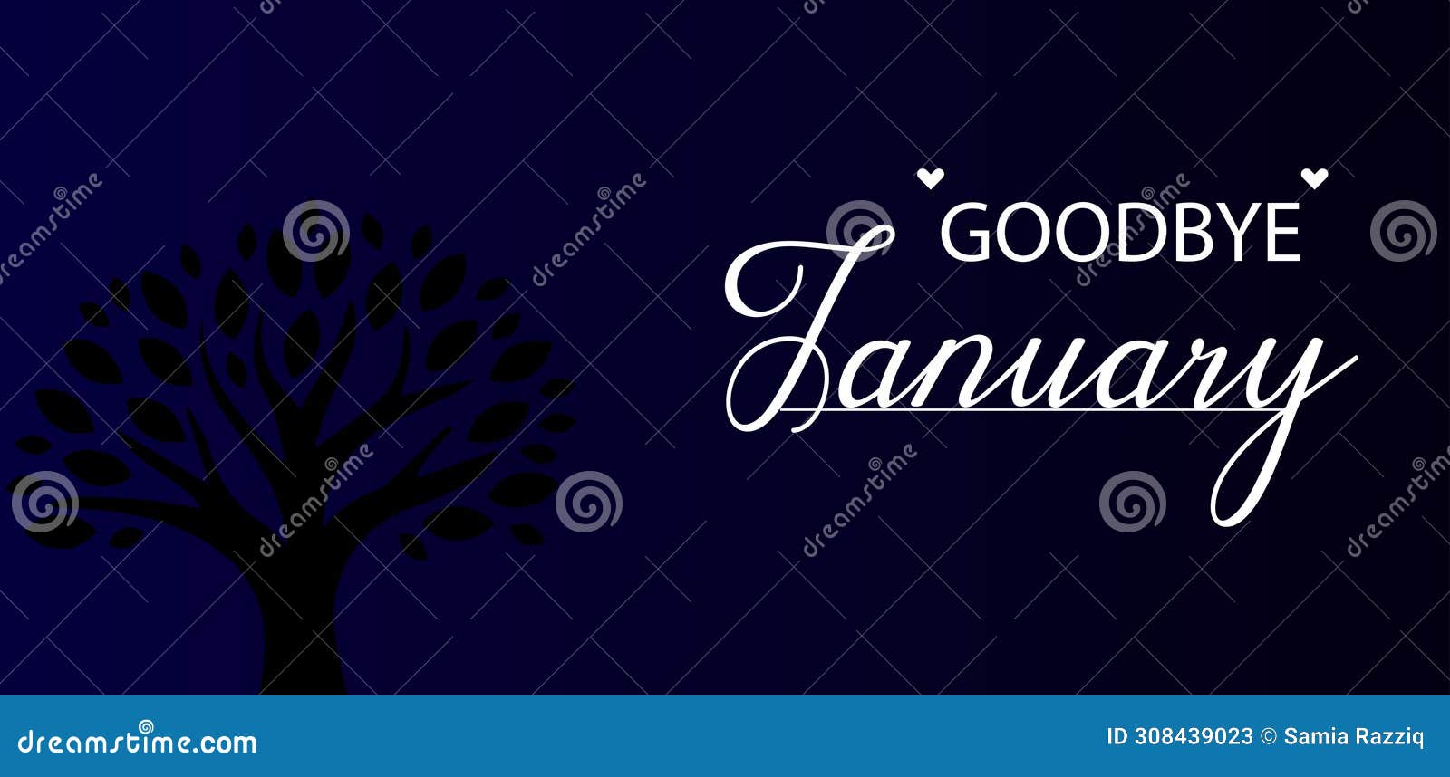 Good Bye January Beautiful Text Illustration Design Stock Illustration ...