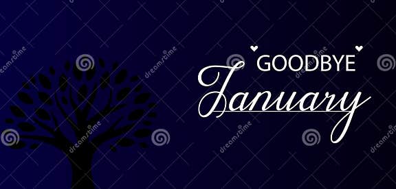Good Bye January Beautiful Text Illustration Design Stock Illustration ...