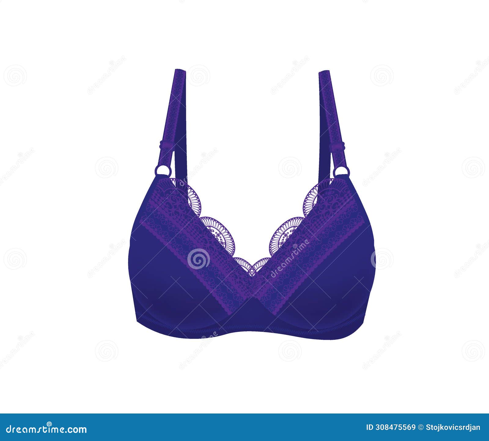 Purple woman bra stock vector. Illustration of bikini - 308475569