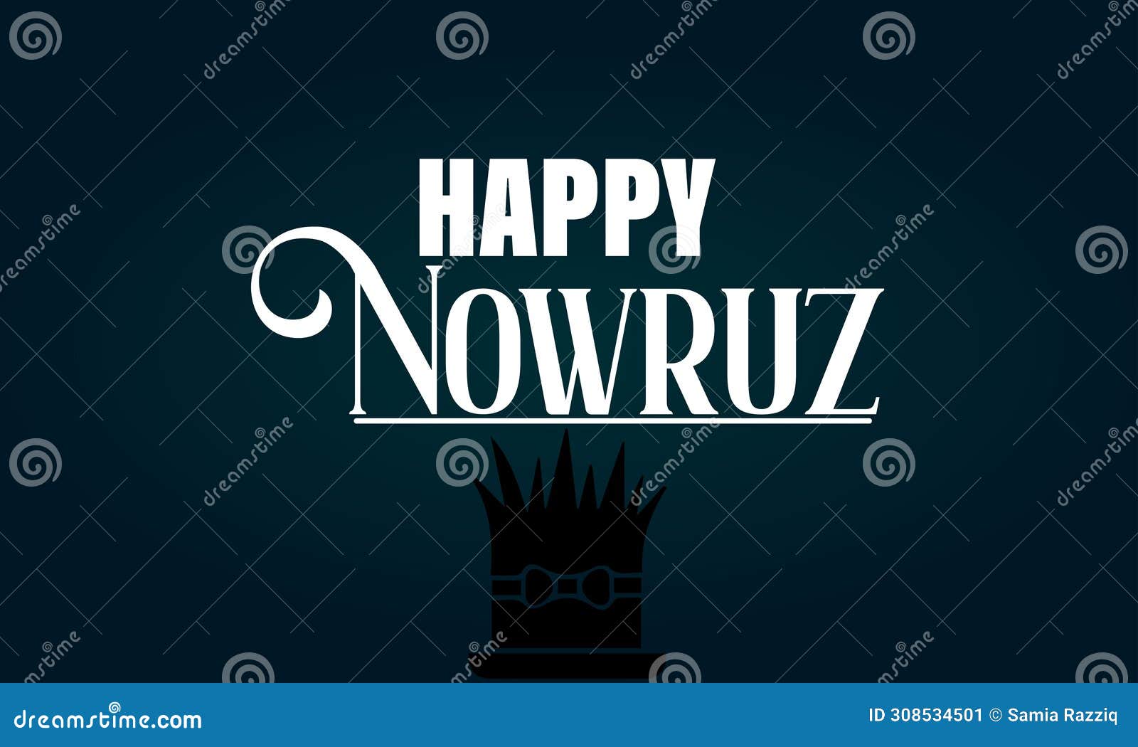 Happy Nowruz Stylish Text Illustration Design and Background Stock ...