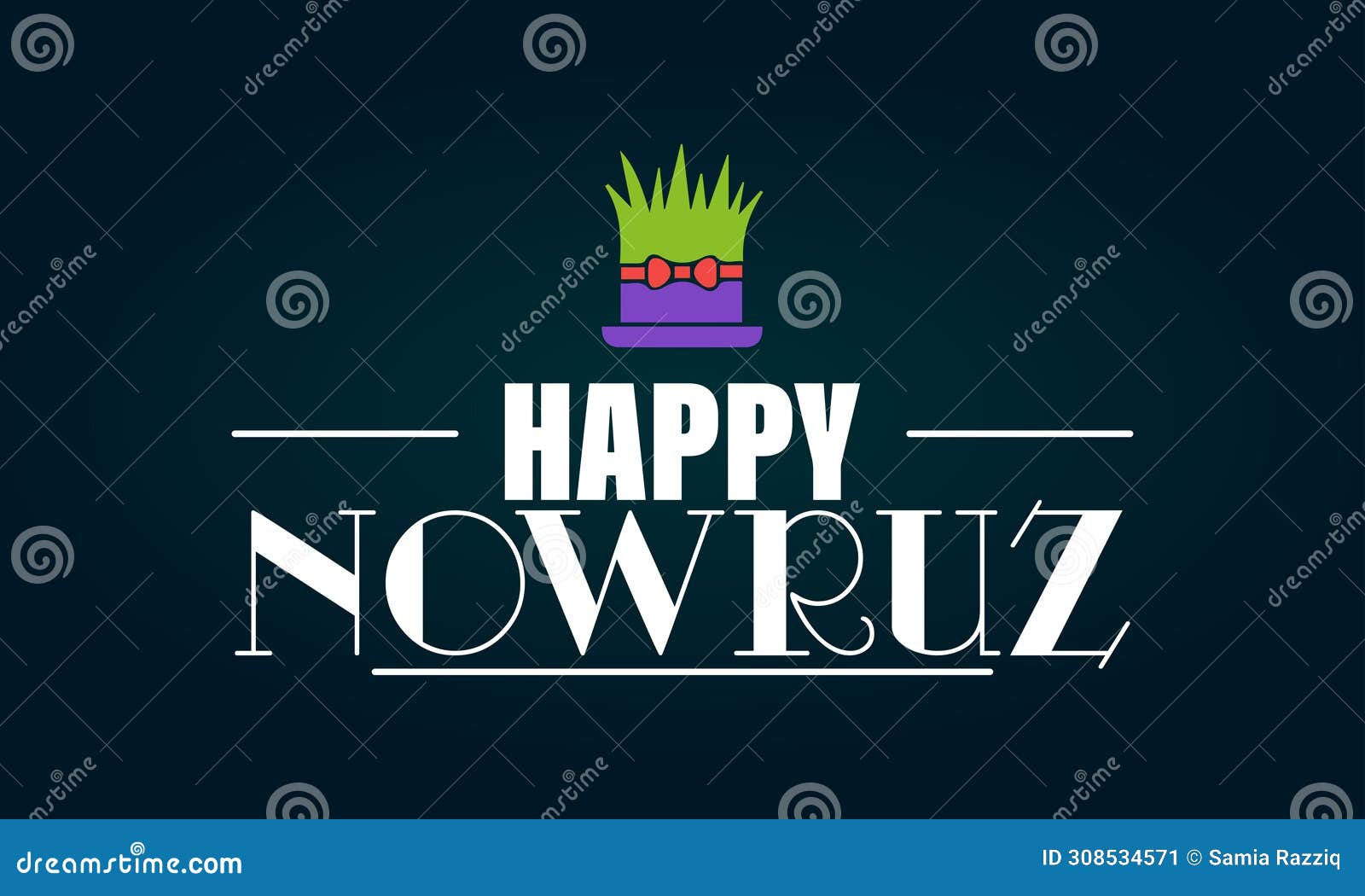 Happy Nowruz Stylish Text Illustration Design and Background Stock ...