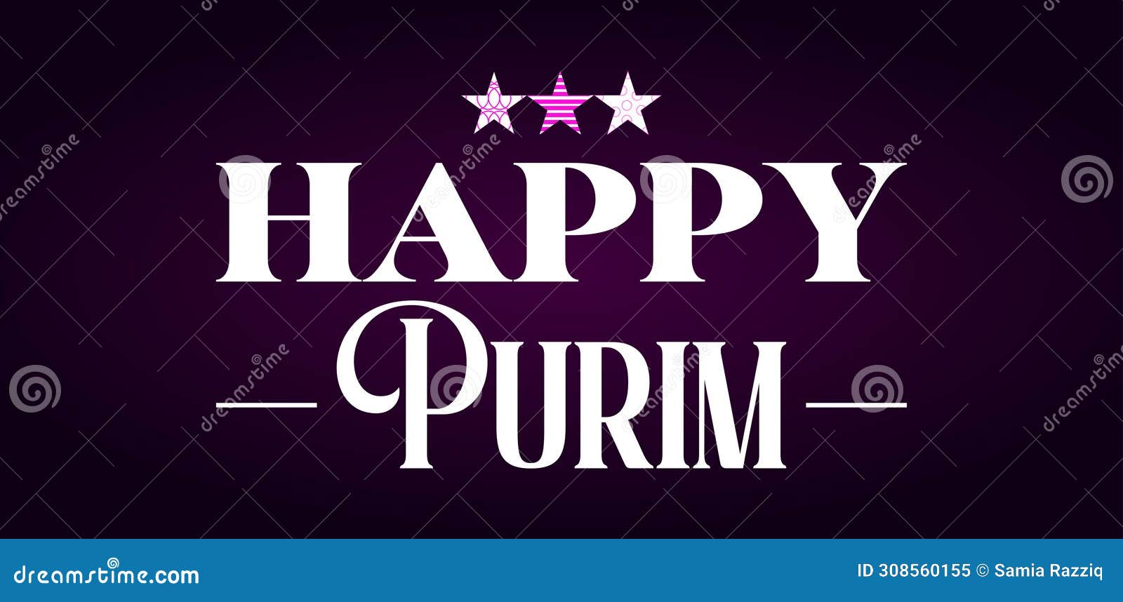 Happy Purim Stylish with Star Text Illustration Design Stock Vector ...