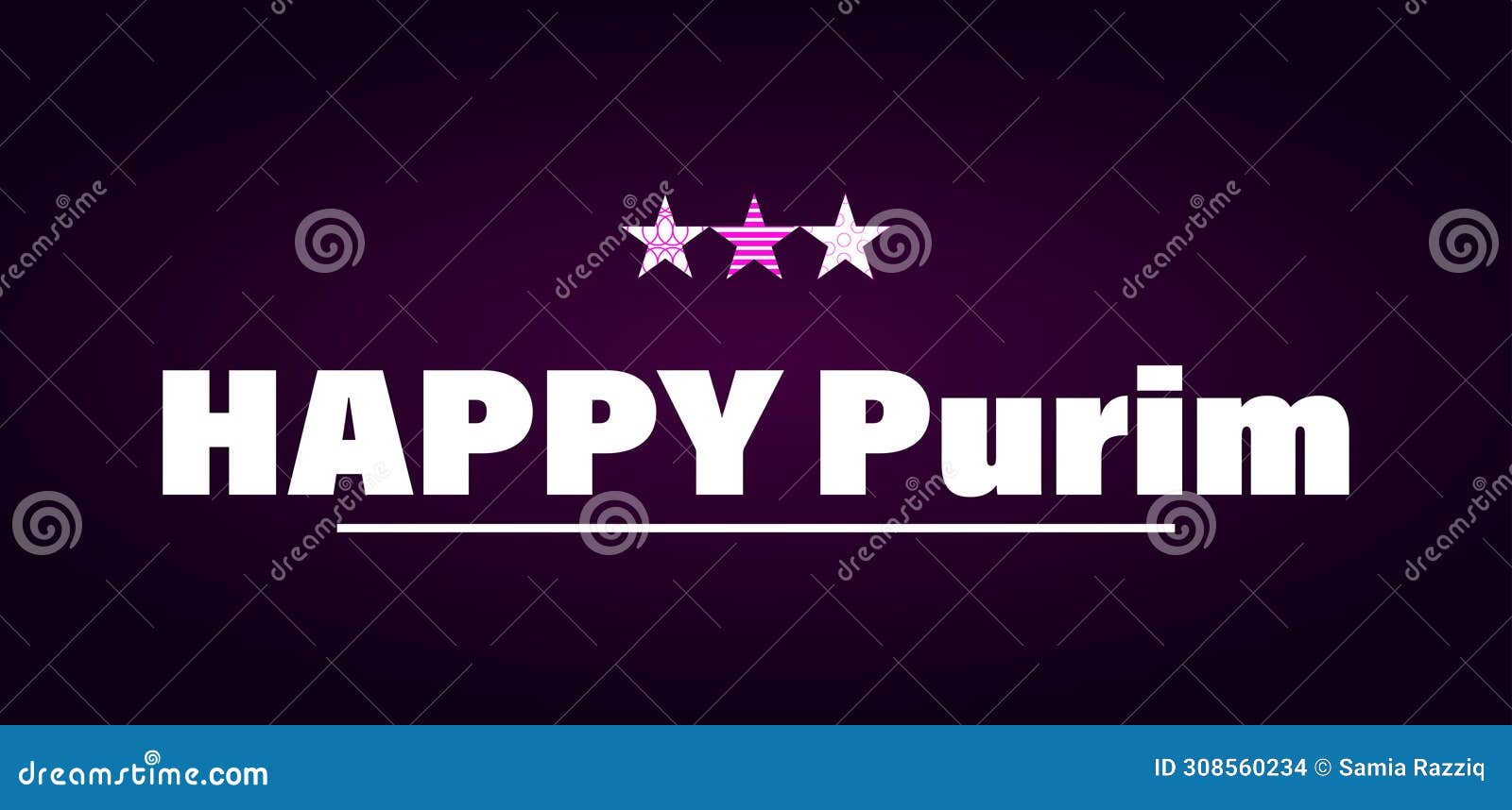 Happy Purim Stylish with Star Text Illustration Design Stock Vector ...