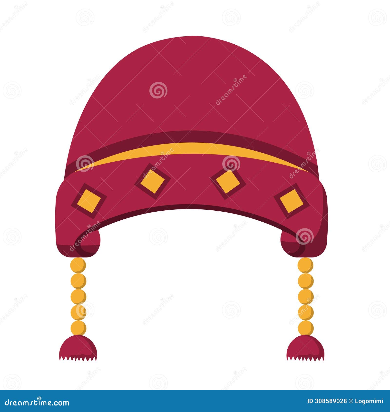 Red Winter Hat, Knitted Cap Vector Illustration Stock Vector ...