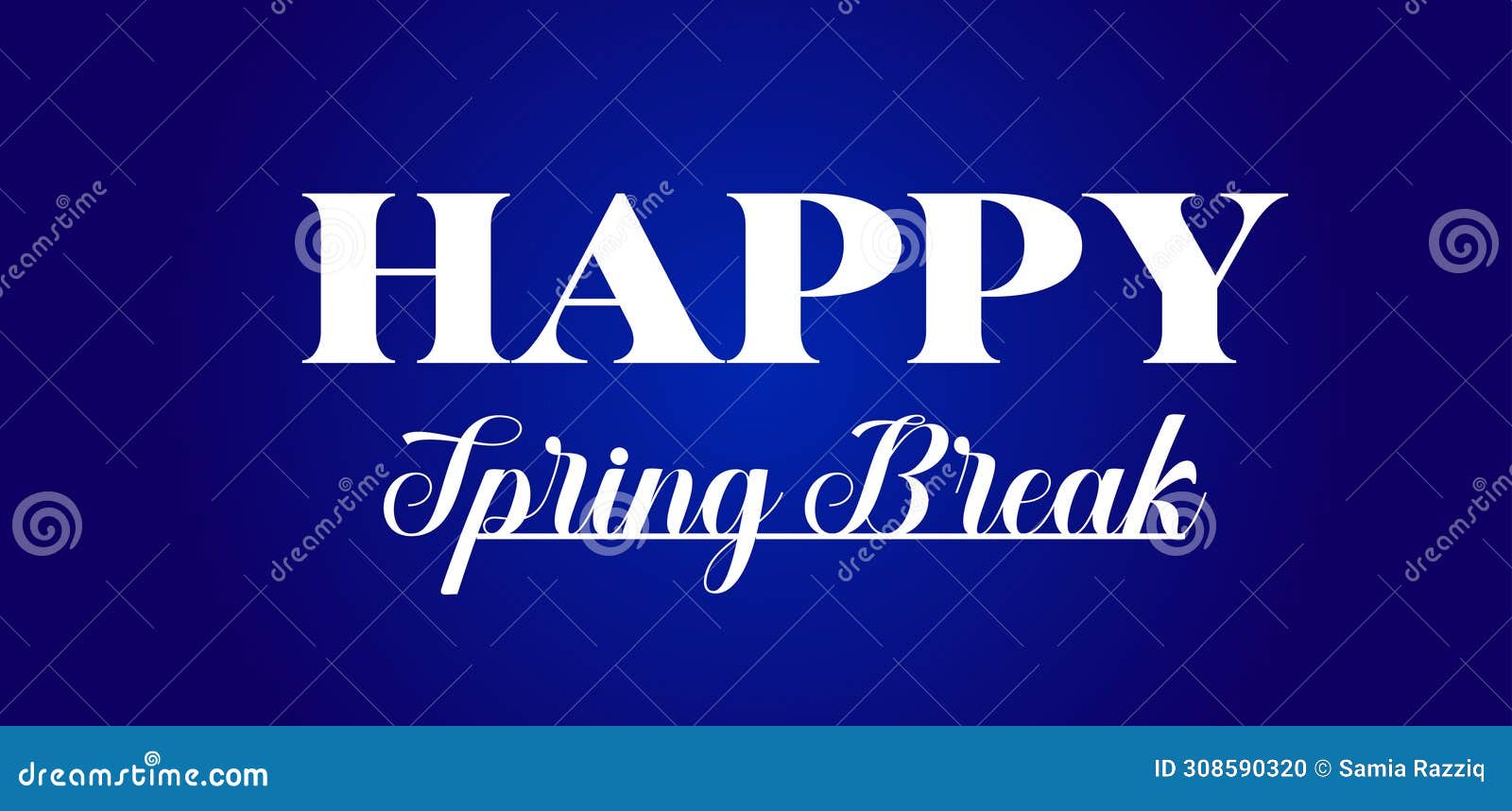 Happy Spring Break Beautiful Text and Background Illustration Design ...
