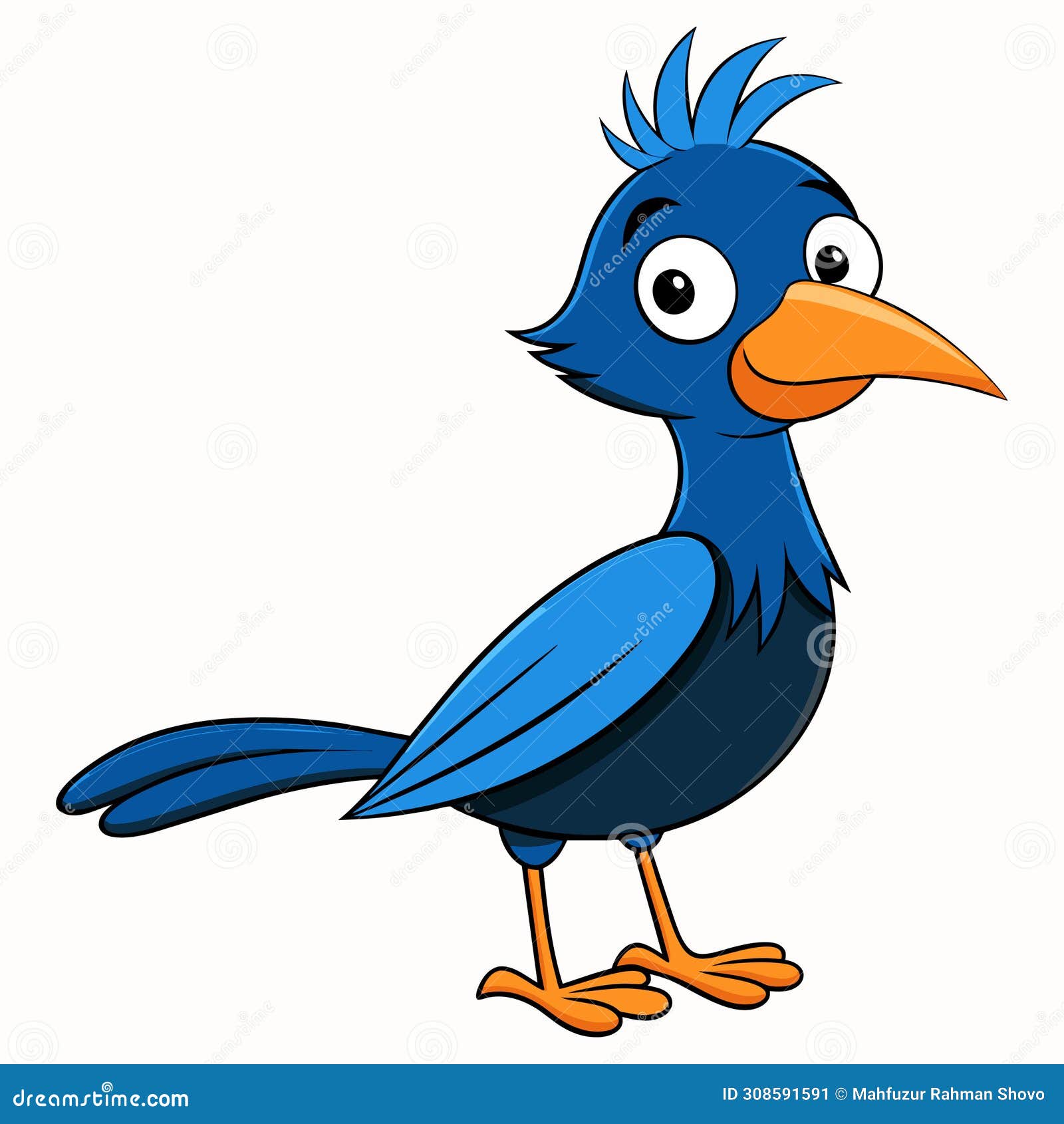 Cartoon blue bird file stock illustration. Illustration of cartoon ...