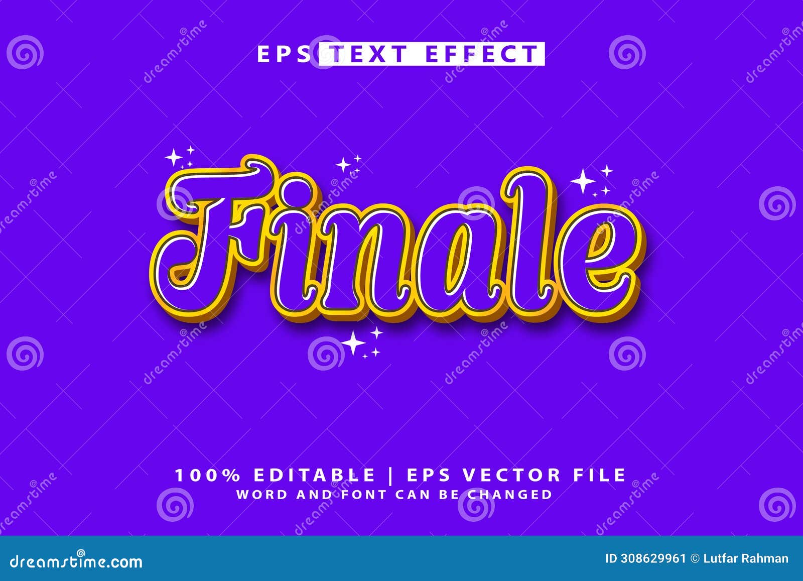 Finale Editable 3d Text Effect Stock Vector - Illustration of design ...