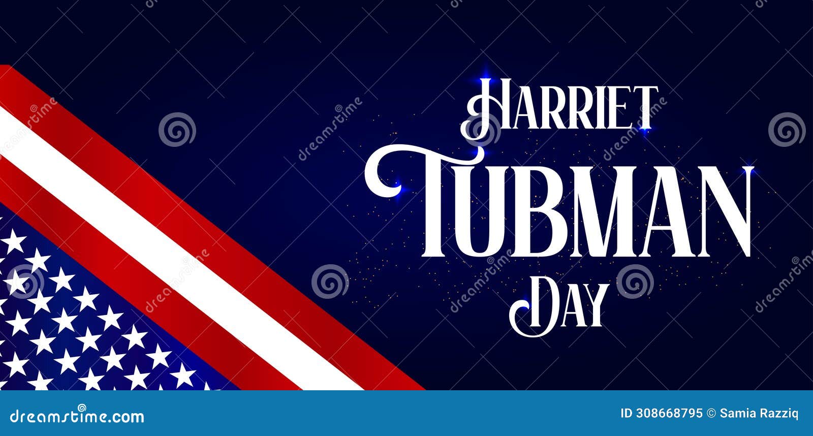 Harriet Tubman Day Stylish Text with Usa Flag Illustration Design Stock ...