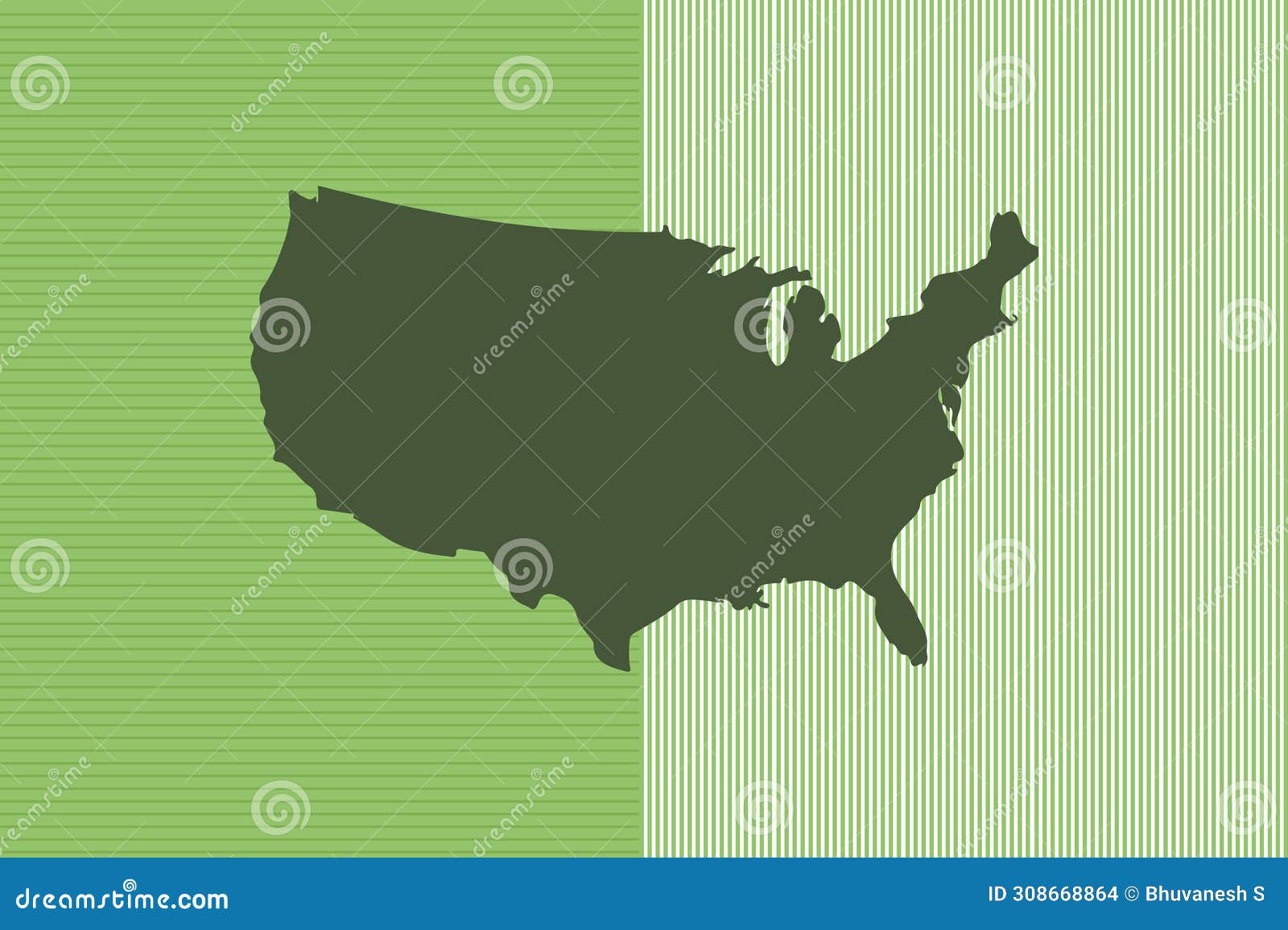 Nature Colored Map Design Concept with Green Stripes Isolated of ...