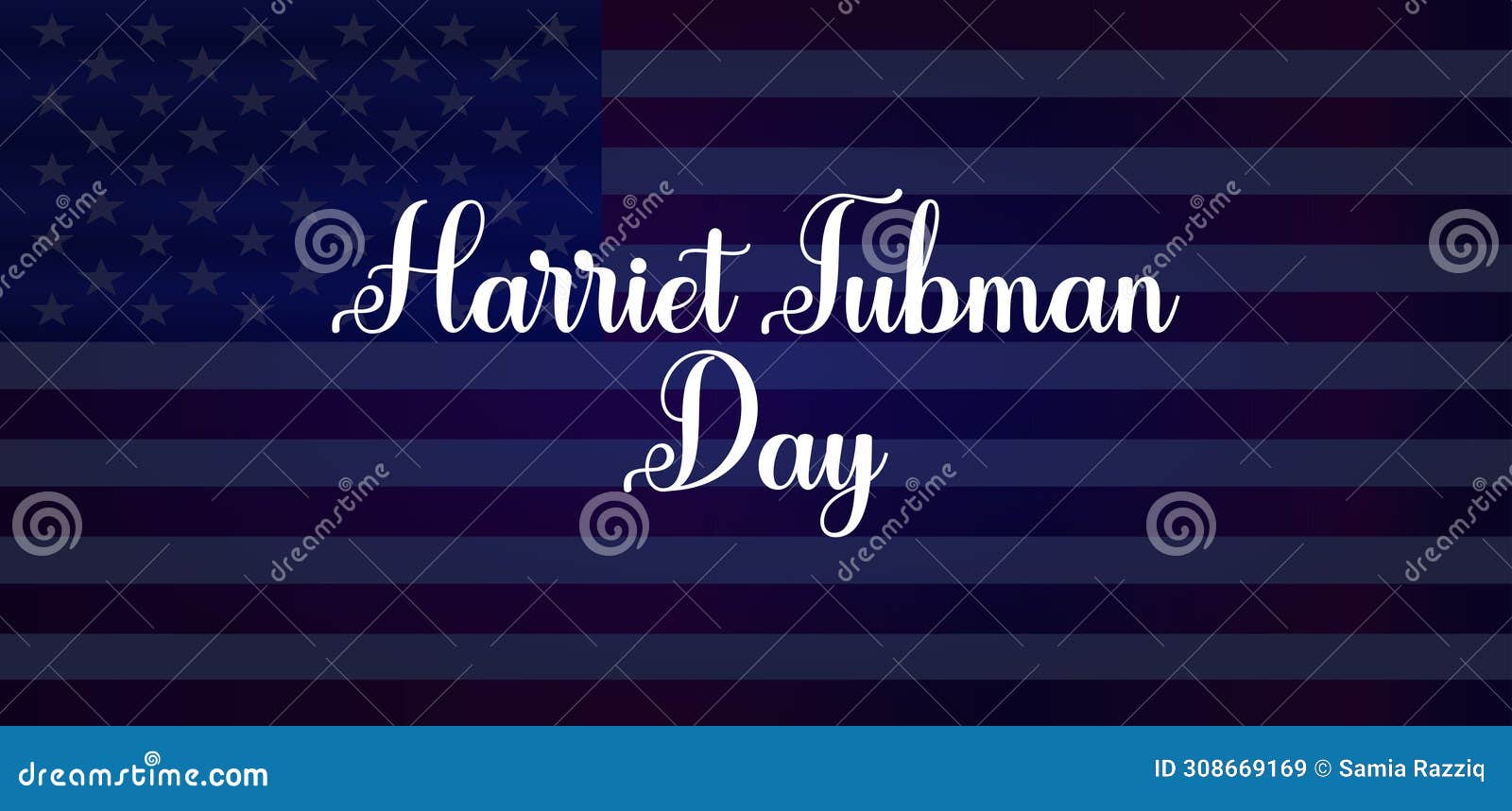 Harriet Tubman Day Stylish Text with Usa Flag Illustration Design Stock ...