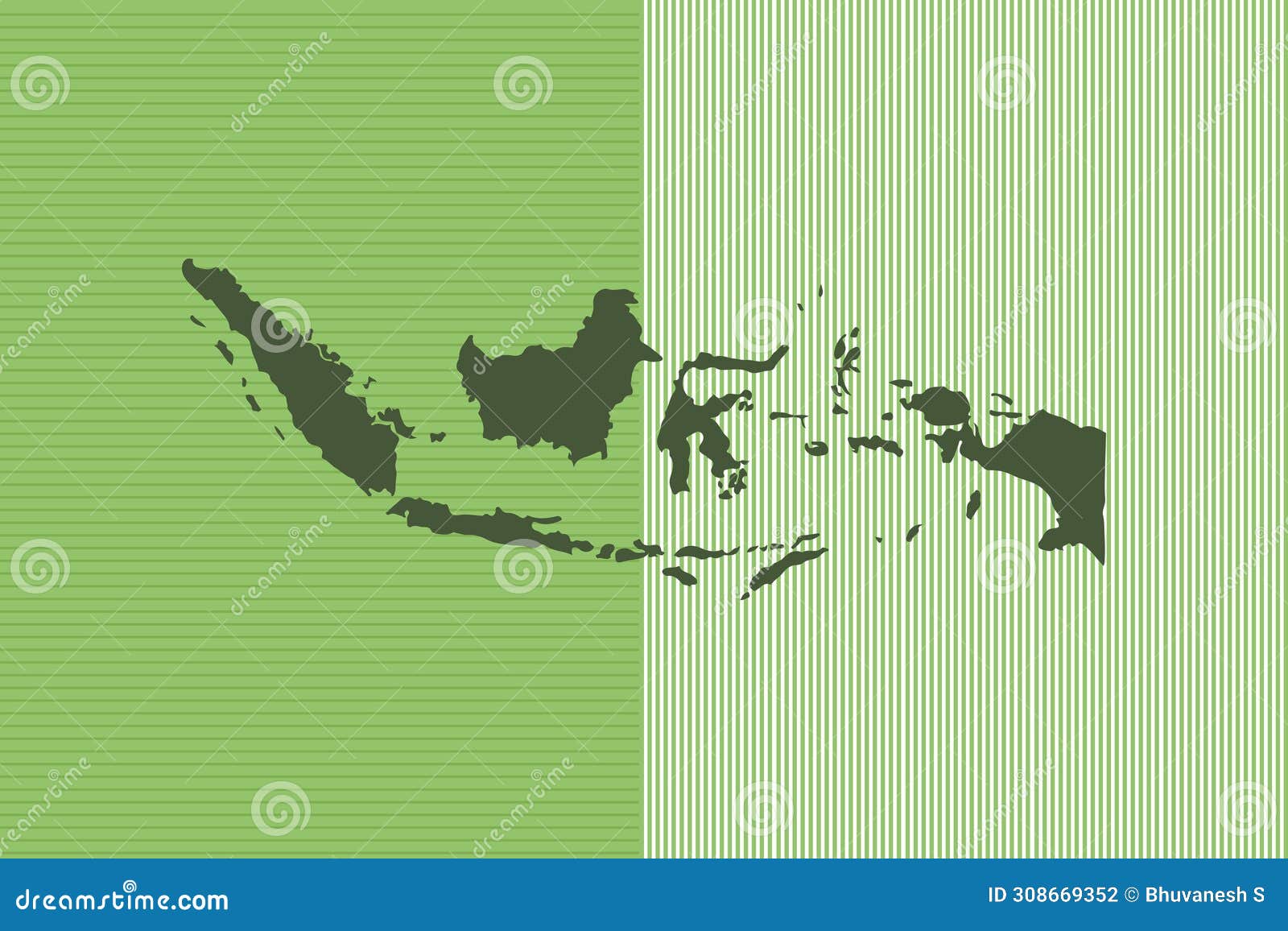Nature Colored Map Design Concept with Green Stripes Isolated of ...