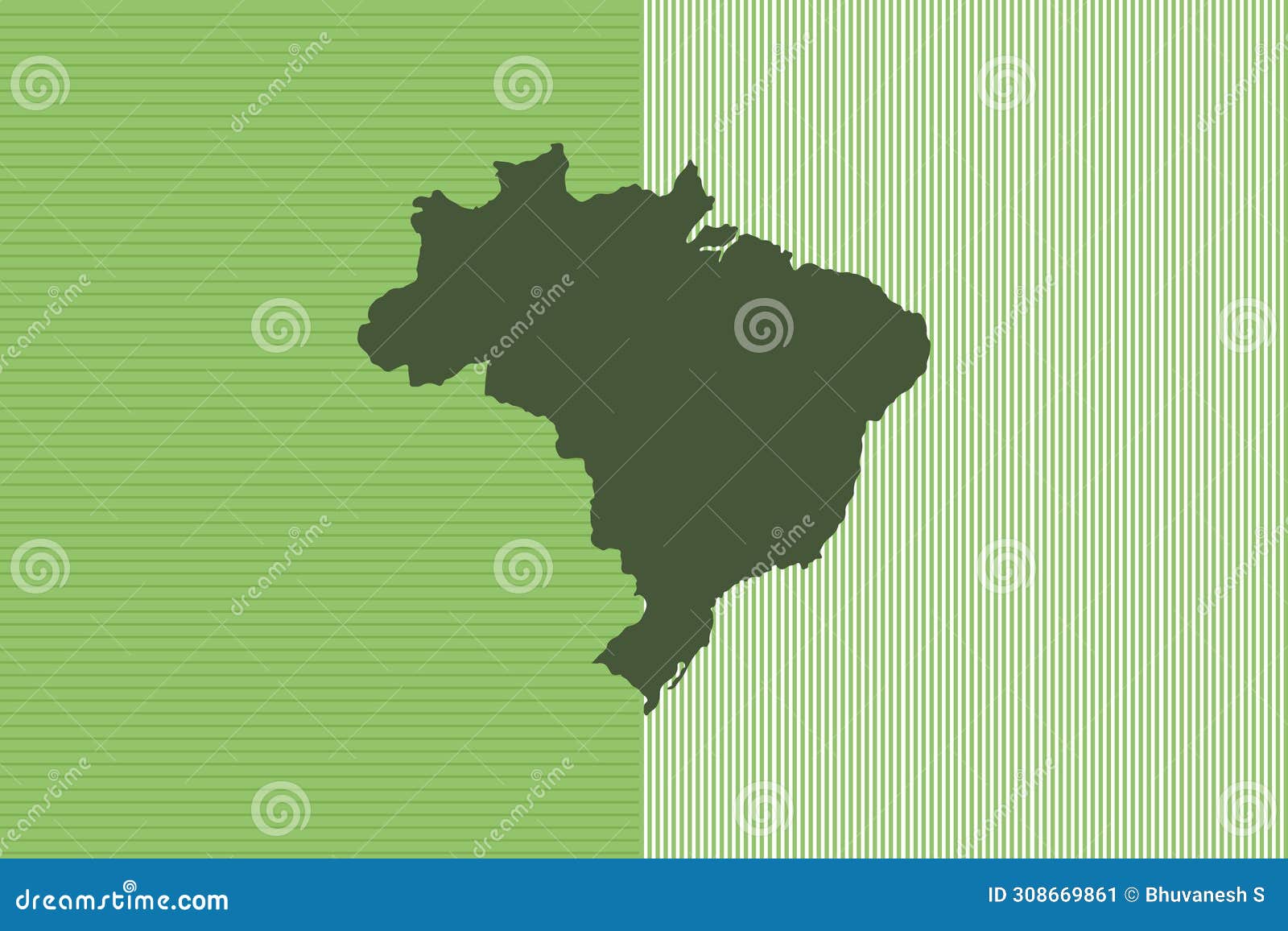 Nature Colored Map Design Concept with Green Stripes Isolated of ...