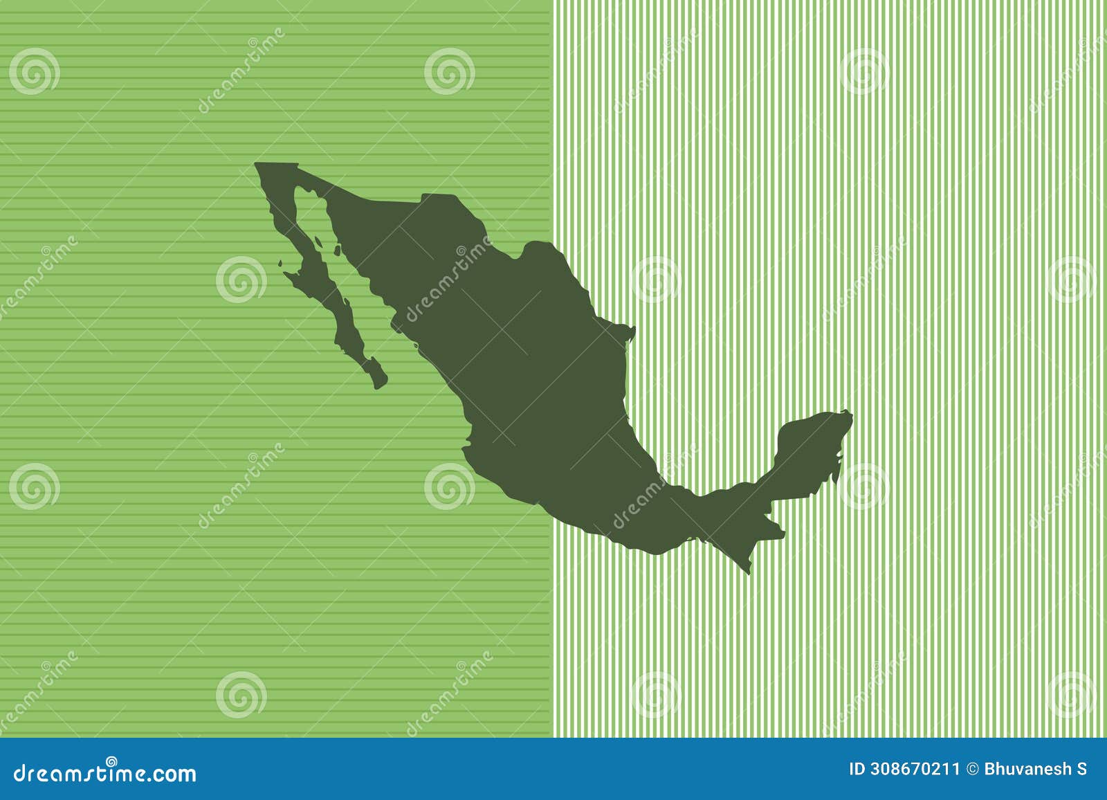 Nature Colored Map Design Concept with Green Stripes Isolated of ...