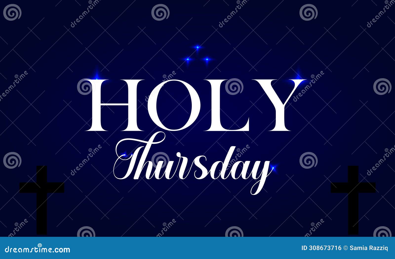 Holy Thursday Stylish Text with Neon Light Background Design Stock ...