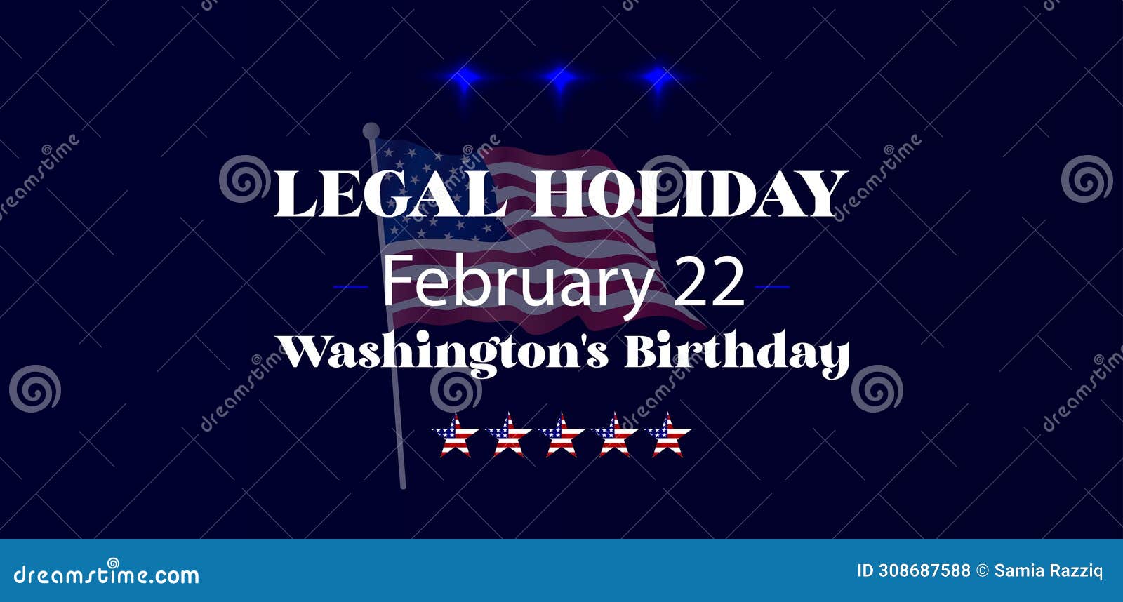 Legal Holiday February 22 Washington S Birthday Text Illustration ...