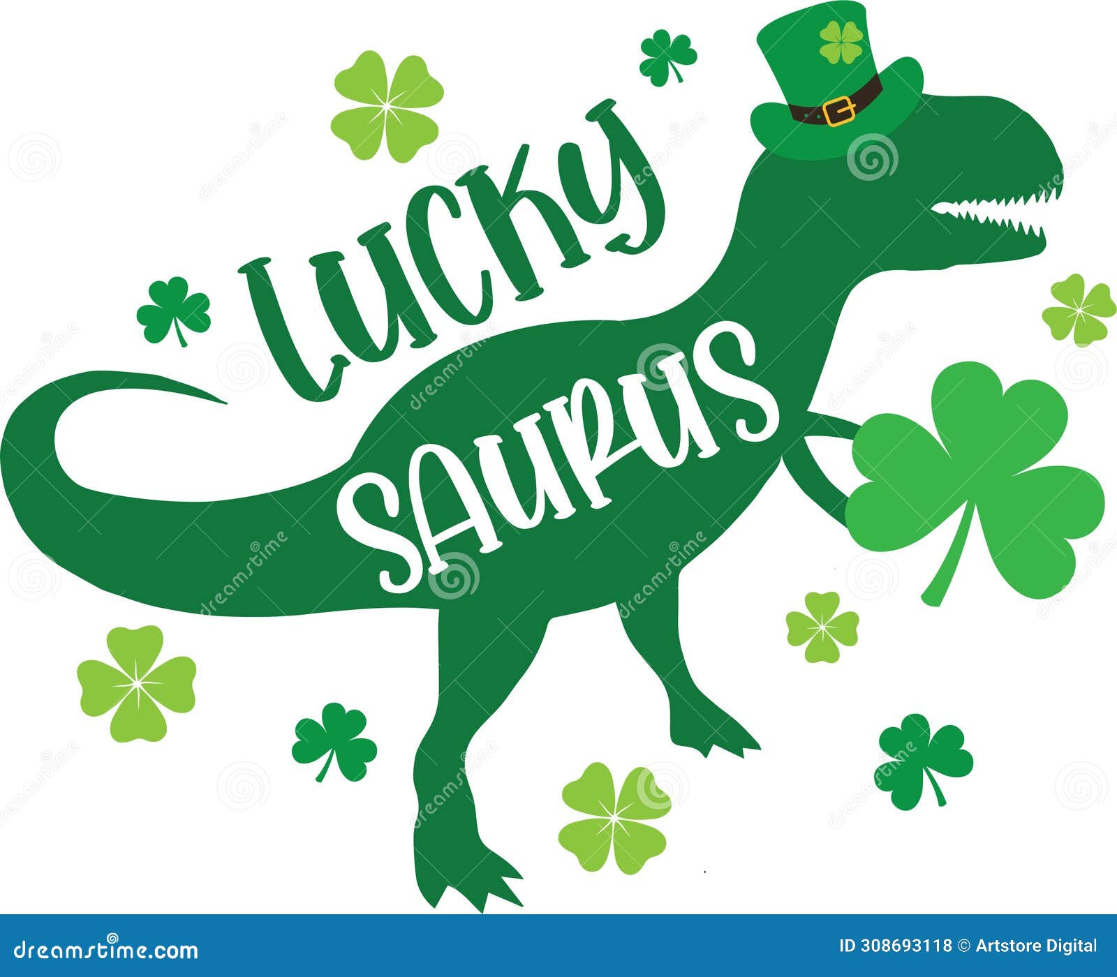 St Patrick Saurus Vector Illustration T Shirt Design | CartoonDealer ...