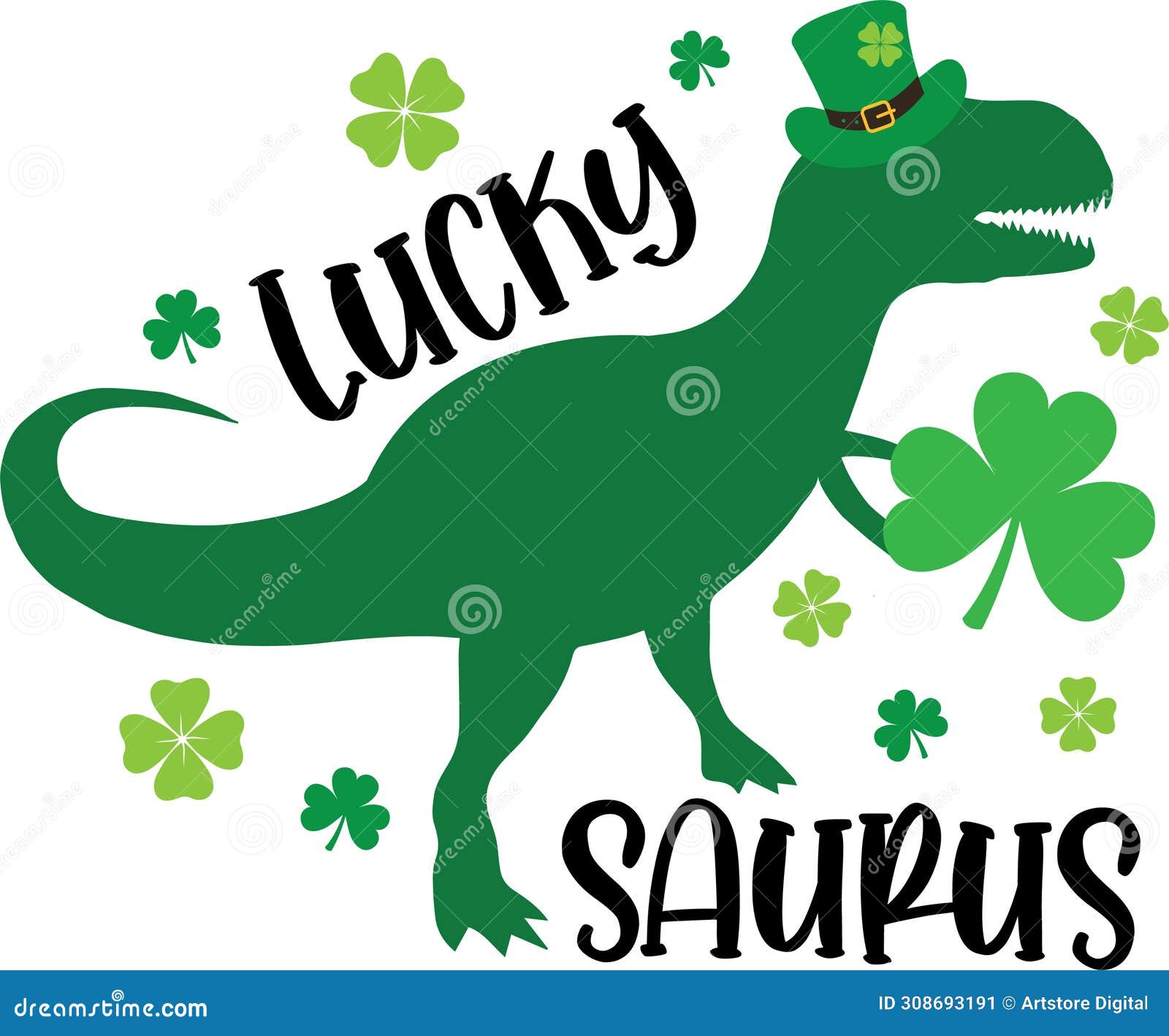 St Patrick Saurus Vector Illustration T Shirt Design | CartoonDealer ...