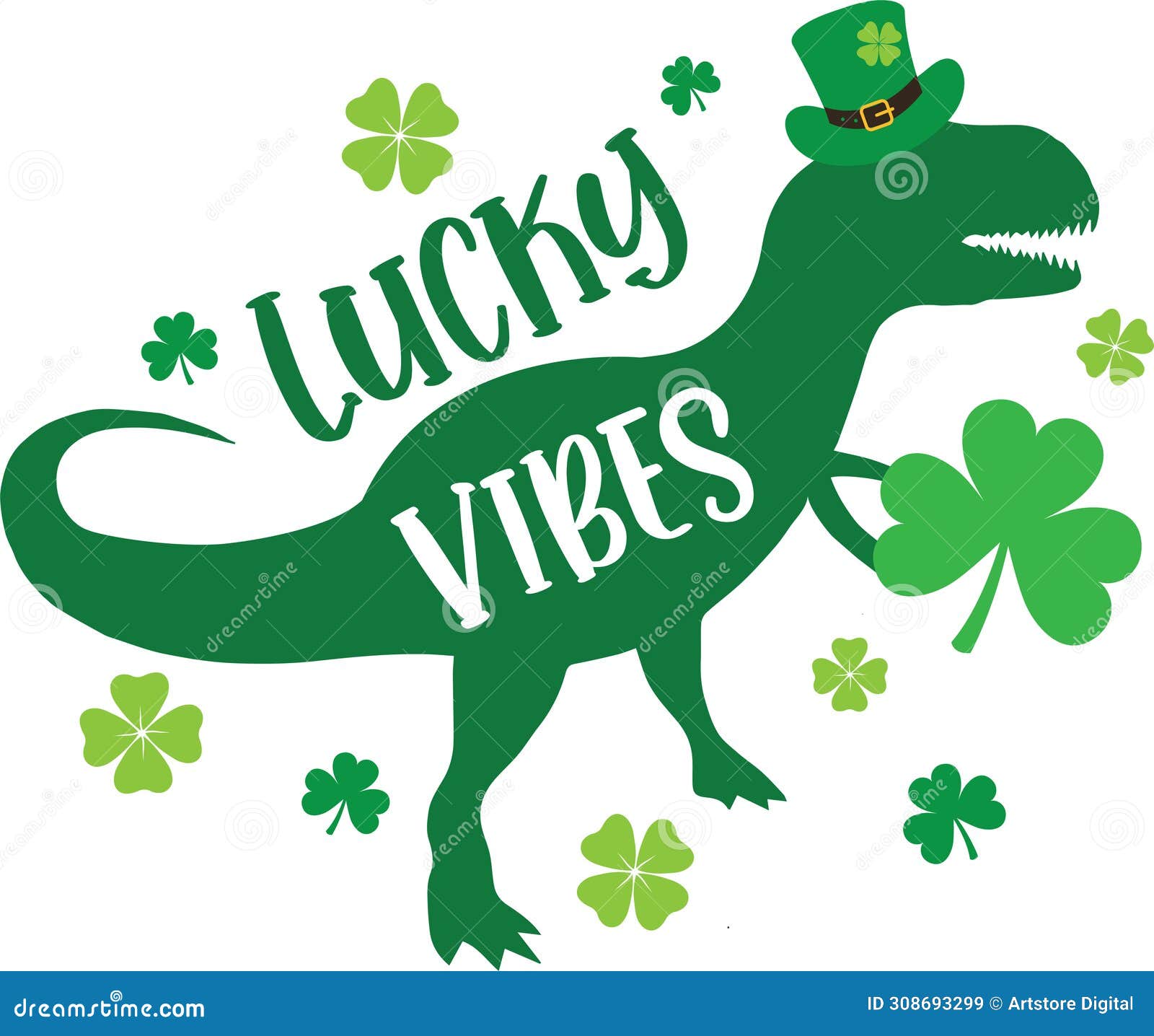 St Patrick Saurus Vector Illustration T Shirt Design | CartoonDealer ...
