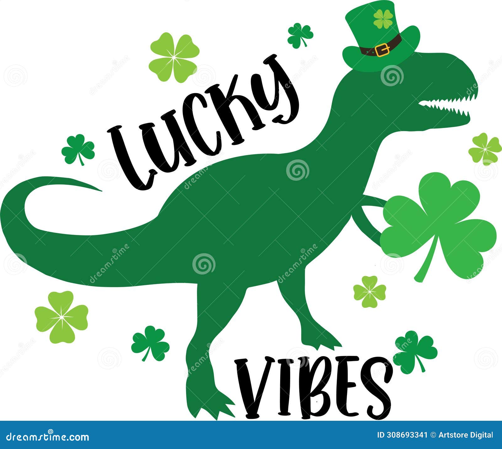 St Patrick Saurus Vector Illustration T Shirt Design | CartoonDealer ...