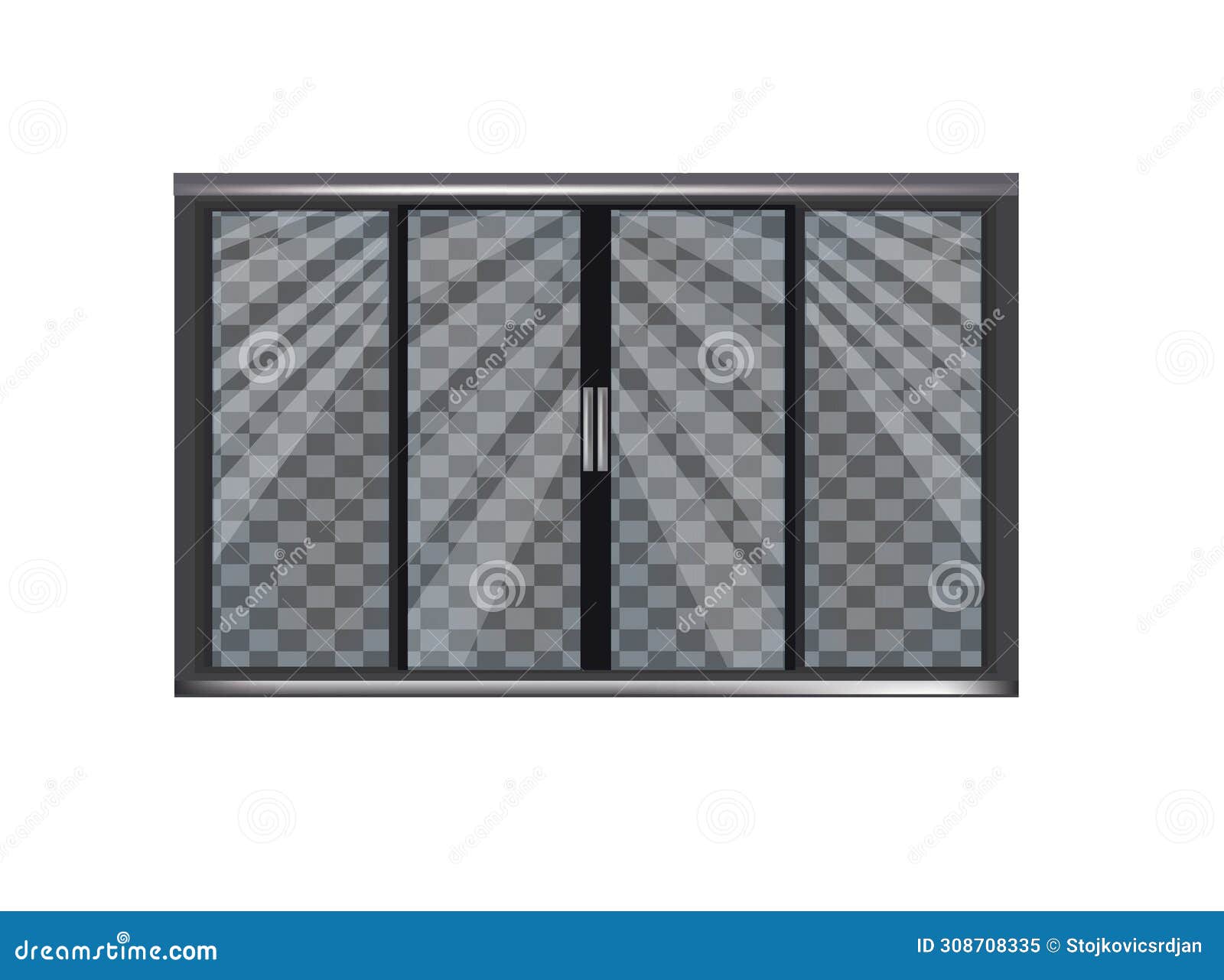 Closed Balcony Door with Transparent Glass Stock Vector - Illustration ...