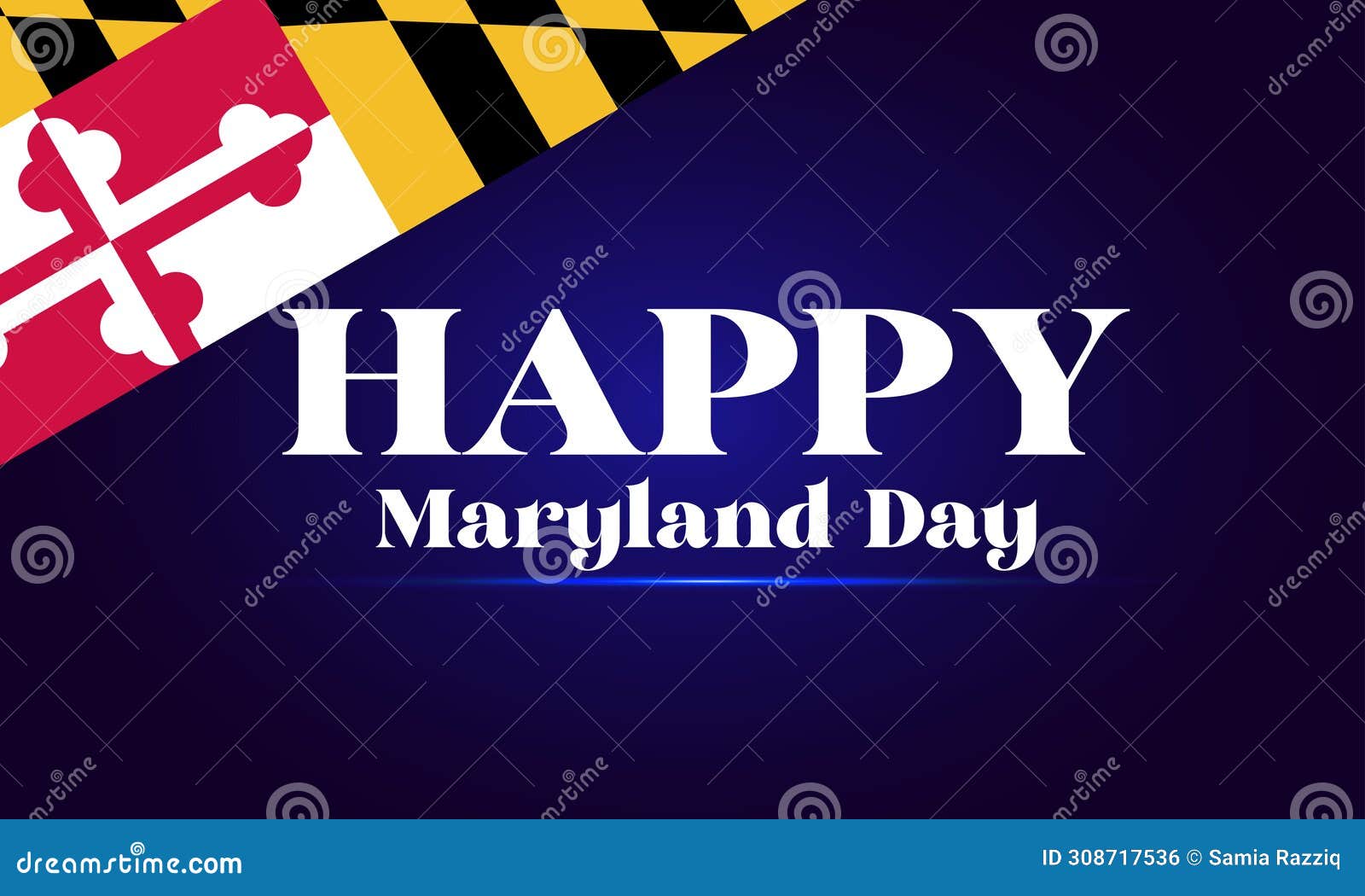 Happy Maryland Day with Flag Stylish Text Illustration Design Stock ...