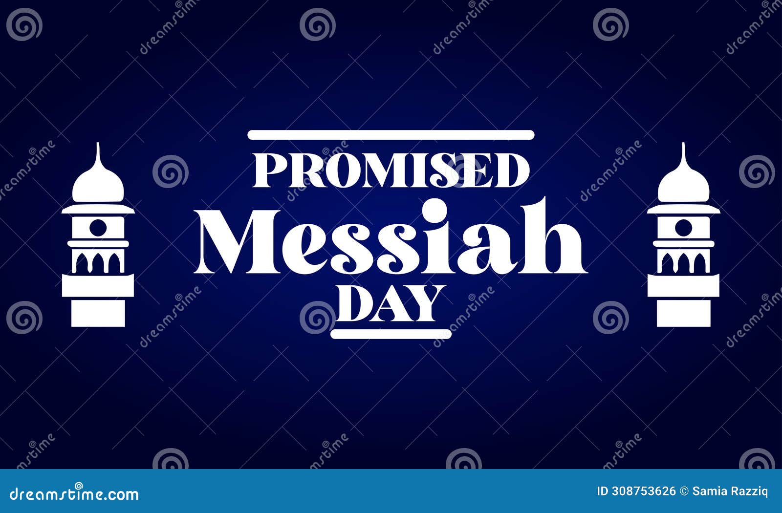 Promised Messiah Day Amazing Text Illustration Design Stock ...