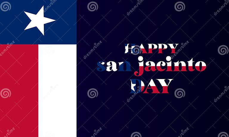 Happy San Jacinto Day Stylish Text with Flag and Blue Background Design ...