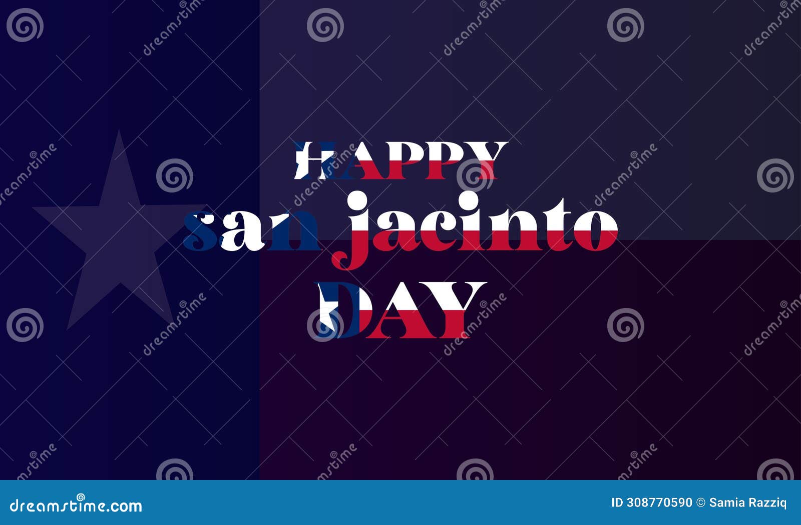 Happy San Jacinto Day Stylish Text with Flag and Blue Background Design ...